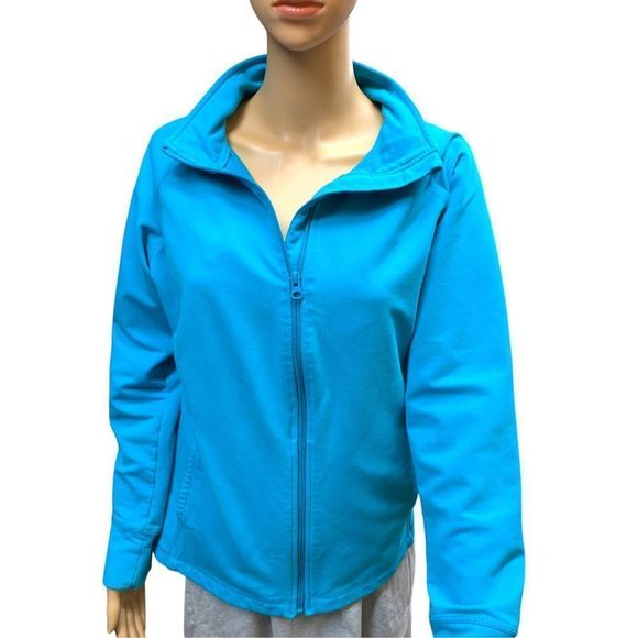 Danskin | Jackets & Coats | Danskin Collared Zipfront Peacock Blue ...